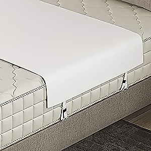 BVSDF Home Bed Bridge, Split Bed Connector Mattress Gap Filler Mattress Connector with Strap Bed Bridge Bed Gap Filler to Make Twin Beds Into King for Guests Stayovers (White)