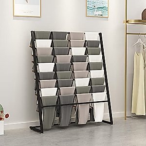 Metal Floor Standing Scarves Silk Scarf Rack Organizer, Commercial Creative Golden Shawl Fabric Storage Display Stand, Multi-Purpose Sheets Belt Suit Pants Hanging Rack Ties Holder Shelves Show Rack
