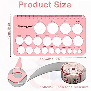 Nipple Rulers for Flange Sizing, Silicone & Soft Flange Size Measure for Nipples, Nipple Flange Measuring Tool with 1.5m Soft Tape Measure, Nipple Sizer Nipple Measurement Tool for Flanges (Pink)