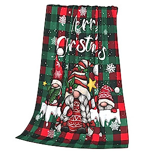 Merry Christmas Flannel Throw Blankets Merry Winter Snowflakes Bed Blanket 60"x50"