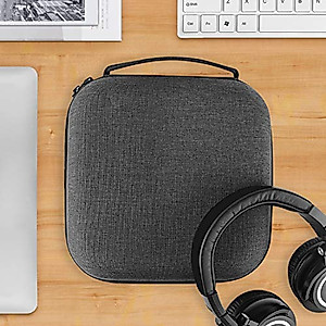 Geekria Shield Case for Large Sized Over-Ear Headphones, Replacement Hard Shell Travel Carrying Bag with Cable Storage, Compatible with Audio-Technica ATH-M50X, Sony WH505 (Dark Grey)