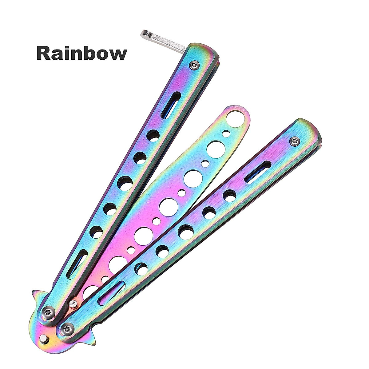 LEYAOAndizhich Folding Colorful Tool, Tactical Stainless Steel Folding Butterfly-Open Style, Best Balance and Inertia, Great for Beginners