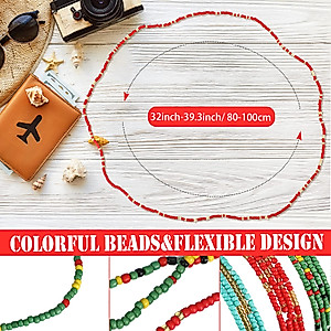 8 Pcs Beaded Anklets for Women Handmade Multicolor Layered Ankle Seed African Beaded Anklets for Women Elastic Boho Ankle Bracelets Glass Bead Stretch Anklet for Women Summer Foot Jewelry