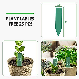 GROWNEER 60 Packs 2.4 Inch Peat Pots Plant Starters for Seedling with 25 Pcs Plant Labels, Biodegradable Herb Seed Starter Pots Kits, Garden Germination Nursery Pot