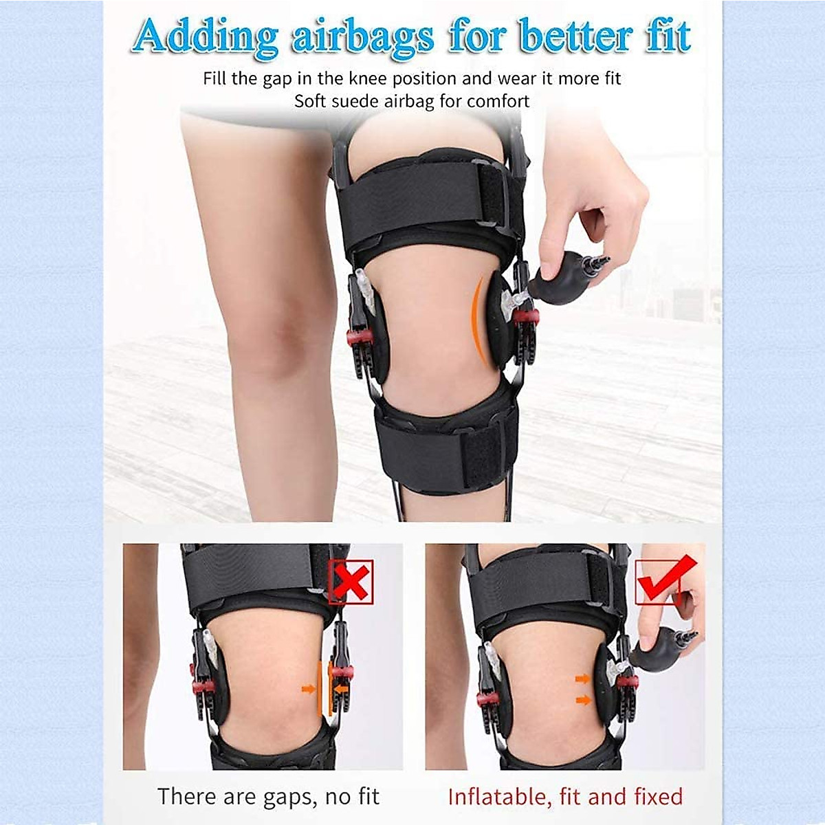 Hinged Knee Brace ROM Knee Brace Adjustable Knee Orthosis Support Brace Joint Injury Splint Support Bone Orthosis Fracture Fixed Ligament Care Knee Support Pain Hinged Brace Adjustable Knee Immobilize