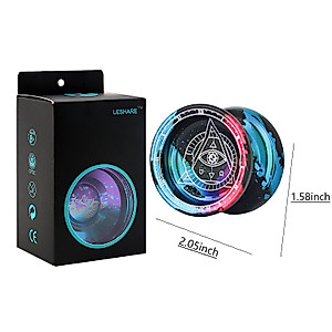 Professional Responsive Yoyo, Aluminum Yo Yo for Kids Beginner, Replacement Unresponsive Ball Bearing for Advanced Yoyo Players + 1 Glove + 5 Yoyo Strings (Multi-Color)