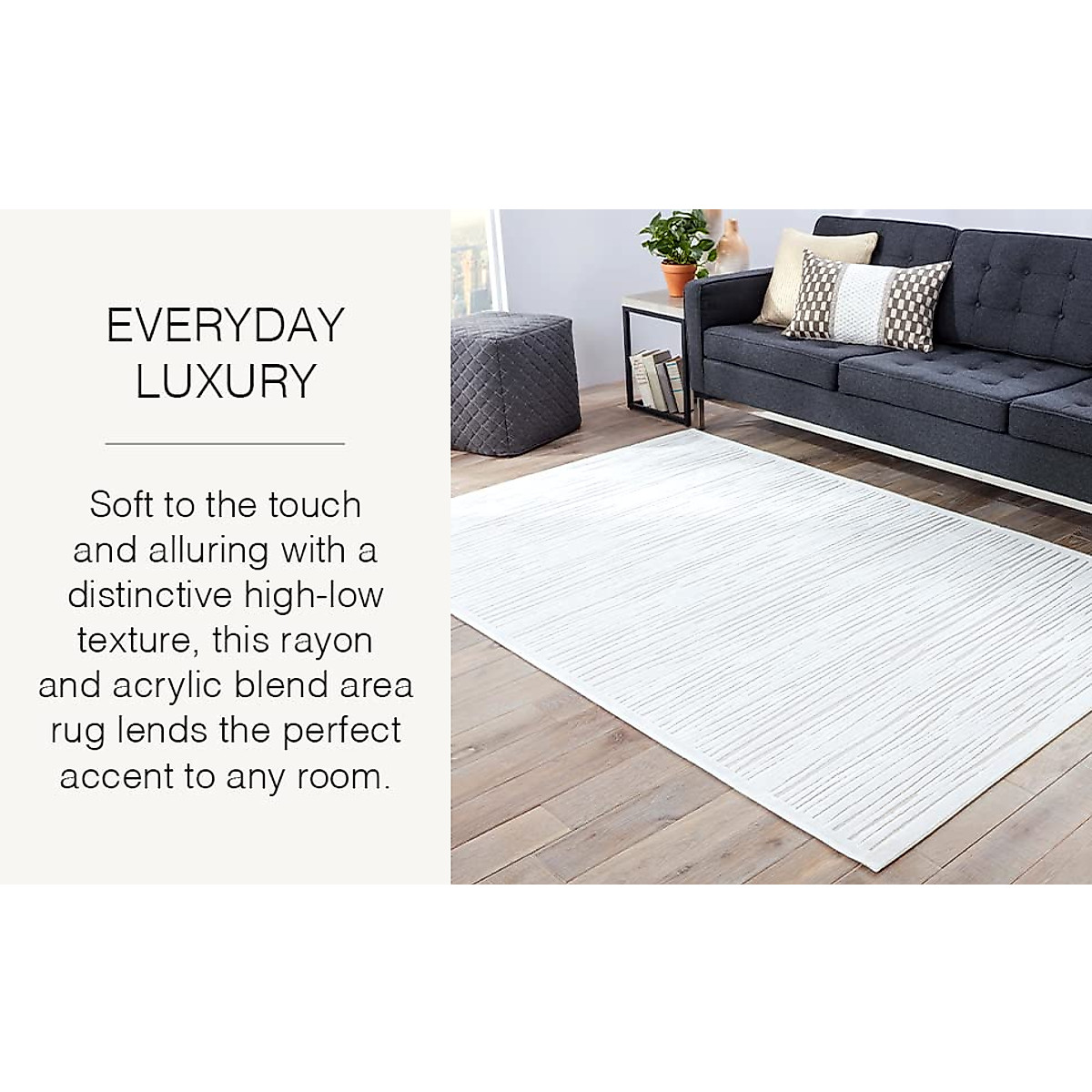 Jaipur Living Soft 8x8 Square Area Rug, Abstract, White/Ivory