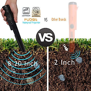 Fully Waterproof Pinpoint Metal Detector Pinpointer 360° Search Pinpointing Finder Probe Treasure Hunting Tool Accessories for Adults and Kids (Three Mode) 2023 Hs08-Black