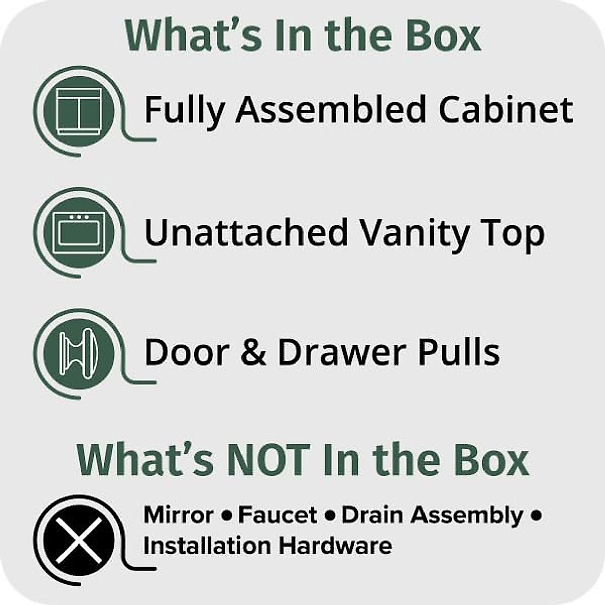 Spring Mill Cabinets Emlyn 30 Inch Bathroom Vanity with White Single Sink Top, 2-Door Cabinet, 1 Drawer, 30.5" W x 18.75" D x 32.89" H, Pearl Gray