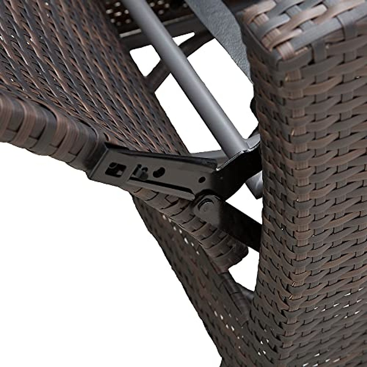 Outsunny Outdoor Wicker Swivel Recliner Chair, Reclining Backrest, Lifting Footrest, 360° Rotating Basic, Water Resistant Cushions for Patio, Dark Blue