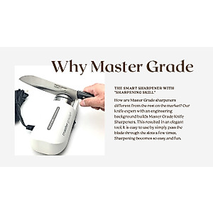 New 2021 Master Grade Alpine Electric Chef Knife Sharpener Sharpen Cleaver, Chef Knife, Small Pocket Knife Sharp. Beige color. Made in Taiwan