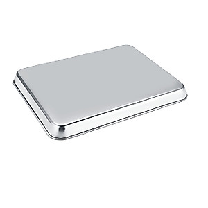 HOHUNGF, Stainless Steel Baking Sheets, Cookie Sheets,Toaster Oven Tray Pan & Rectangle Size 12.5x9.8x1 inch, Non Toxic & Healthy, Superior Mirror Finish & Dishwasher Safe, Silver, 12.5inch