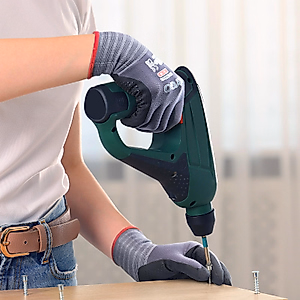 KAYGO Work Gloves MicroFoam Nitrile Coated KG19NB, Seamless Knit Nylon Safety Work Gloves with Micro Dots on palm, Ideal for General Purpose,Automotive,Home Improvement,Painting (3, Medium)