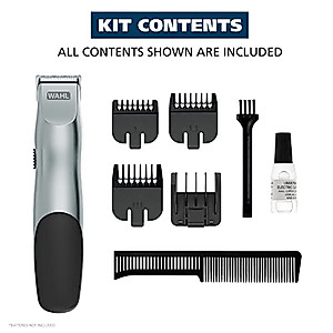 Wahl Groomsman Battery Operated Beard Trimming kit for Beard and Mustache Trimming and Light Detailing and Body Grooming – Model 9906-717V