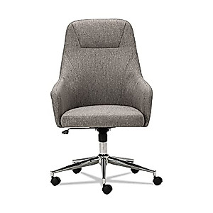 Alera ALECS4151 Captain Series Chrome Base 275 lbs. Capacity High-Back Chair - Gray Tweed