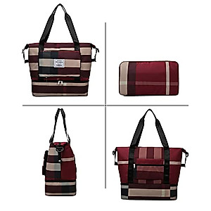 TOOSEA New Foldable Dry/Wet Separation Travel Duffle Bag for Women Carry On with Shoe Compartment Luggage Sleeve, Large Capacity Folding Travel Tote Gym Bag, Weekender Overnight Bag