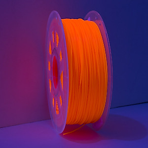 Gizmo Dorks 3mm (2.85mm) ABS Filament 1kg / 2.2lb for 3D Printers, Fluorescent Orange (UV Light)