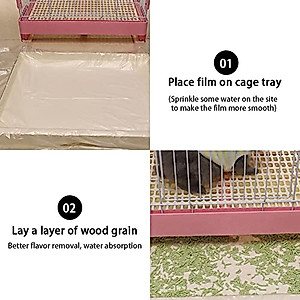 LKJYBG 100 pcs Rabbit Cage Liners Disposable Large Plastic Mat Pet Disposable Mat Films for Bunny Guinea Pigs Chinchillas Hamsters 37x 30in