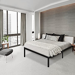 HAAGEEP Queen Bed Frame 18 Inch High Bedframe Tall No Box Spring Needed with Storage Metal Platform Size