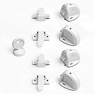 BBTKCARE Cabinet Locks for Babies | Adhesive Magnetic Baby Locks | Baby Proofing | Set of 4 Locks and 1 Keys