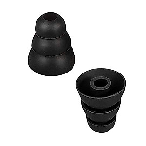 DMZHY 9 Pairs Triple Flange Earbud Tips Replacement Earbud Tips Earbud Replacement Tips Earbud Covers Ear Bud Tips Fit For Inside Diameter 4mm-5mm In-ear Earphones Earbuds Headphone Ear Tips SML Black