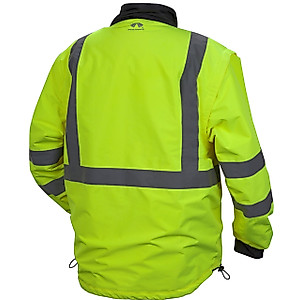 PYRAMEX RJR34 Series 4 in 1 Reversible Windbreaker Jacket Hi Vis Lime 3X Large