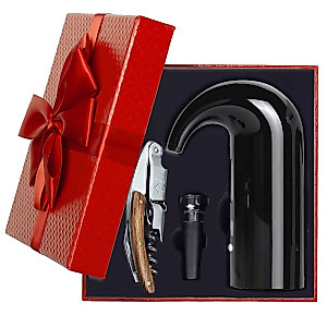 Electric Wine Aerator Pourer, Portable One-Touch Wine Decanter and Wine Dispenser Pump for Red and White Wine Multi-Smart Automatic Wine Oxidizer Dispenser USB Rechargeable Spout Pourer