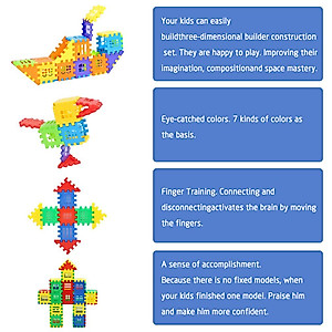 MICHLEY Toddler Toys Number Blocks Big Particle Plastic Smooth 100 PCS Building Blocks Splicing intersting Puzzle Play Toys for Kids 3+