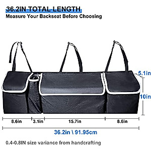 Yecaye Car Organizer, Trunk Organizer, Large Capacity Car Trunk Organizer Storage, Sturdy Space Saver Hanging Car Accessories Interior, Fit Most Car Truck Free Up Floor Area, Black