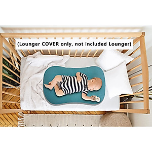 YCHWFF Muslin Baby Lounger Cover 2 Pack, Organic Cotton Removable Slipcover for Newborn,Baby Padded Lounger Infant Floor Seat Cover for Boys Girls