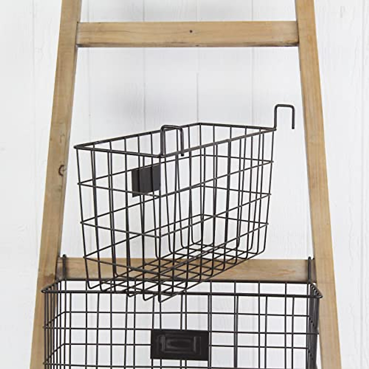 Cheung's 4606 4 Metal Storage Basket Ladder, Brown