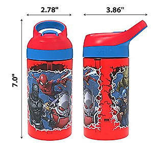 zak! Marvel Universe - 5-Piece Dinnerware Set - Durable Plastic & Stainless Steel - Includes Water Bottle, 8-Inch Plate, 6-Inch Bowl, Fork & Spoon - Suitable for Kids Ages 3+