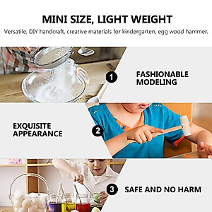 NUOBESTY Mini Wooden Hammer Mallet Pounding Toy Wooden Crab Lobster Mallets Natural Hardwood Crab Hammer for Cracking Chocolate Hearts-30 Pieces