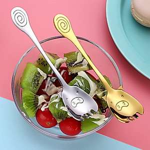 Cabilock 7pcs 304 Child Spoon Fork Fruit
