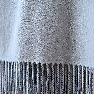 CUDDLE DREAMS Exclusive Mulberry Silk Throw Blanket with Fringe, Naturally Soft, Breathable (Ice Blue)