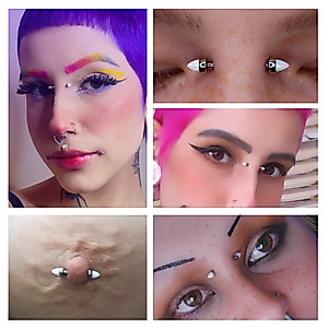 Jewseen 14G Nipple Rings G23 Titanium Internally Threaded Nipple Barbell Opal Bridge Piercing Jewelry 14mm Nipple Piercing Jewelry Spike Nipple Bar for Women Men