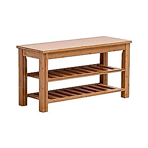 TAZSJG Bamboo Shoe Bench, 3-Tier Shoe Rack, Shoe Storage Organizer with Seat, Ideal for Living Room, Bedroom and Hallway, Easy Assembly