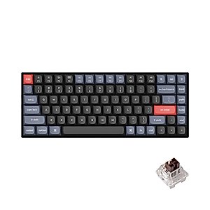 Keychron K2 Pro QMK/VIA Wireless Mechanical Keyboard, Custom Programmable Macro Wired Keyboard with Hot-Swappable K Pro Blue Switch White LED Backlight PBT Keycaps for Mac Windows Linux