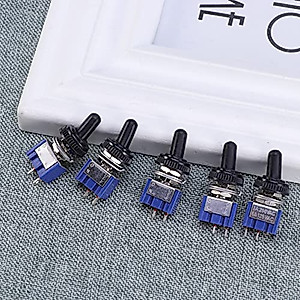 TEHAUX 5 Switches with Switch, Cover Rocker Locking Micro Equipment, for Machines Electric Small On/Toggle Automatic Function Multi- Switch+ Switch- Position Switch Blue Marine On