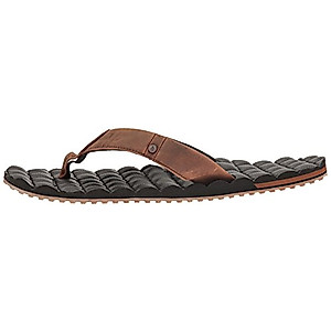 Volcom Men's Recliner Leather Sandal, Vintage Brown, 8 C/D US