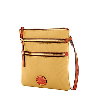 Dooney & Bourke Women's North South Triple Zip Crossbody in Lightweight Nylon, Handbag with Adjustable Shoulder Strap, Black