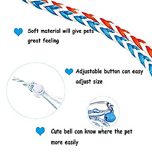 WoYous Hamster Harness 5 Pieces Adjustable Small Animal Bell Harness Rope Harness for Lead Walking Pet Gerbil, Rat, Mouse, Hamster Harness