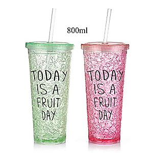 ALINK 10.5" Tritan Clear Hard Plastic Straws, Long Reusable Drinking Straws for 30 oz Tumblers, Mason Jars, Set of 10 with Cleaning Brush - DISHWASHER SAFE