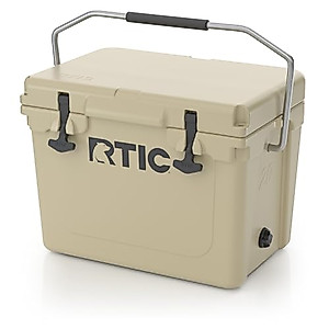 RTIC 20 QT Ultra-Tough Cooler Hard Insulated Portable Ice Chest Box for Beach, Drink, Beverage, Camping, Picnic, Fishing, Boat, Barbecue, Tan