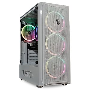 ViprTech Entry Level Gaming PC Desktop Computer - Intel Core i5 3.40GHz, GeForce GTX 650, 8GB RAM, 1TB HDD, WiFi, RGB Lighting, Windows 10 Pro, 1 Year Warranty, White