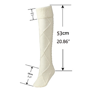 Floral Find Women's Cable Knit Knee-High Winter Boot Socks Extra Long Thigh Leg Warmers Stocking