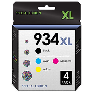 5-Star Compatible Replacement for HP 934XL 935XL. Works with Officejet 6815 6230 6830 6812 6835 6820 Printers. 4 Pack (Black, Cyan, Magenta, Yellow)