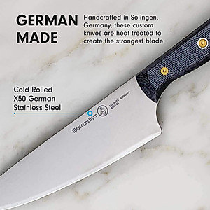 Messermeister Custom 8” Chef’s Knife - X50 German Stainless Steel - Rust Resistant & Easy to Maintain - Made in Solingen, Germany