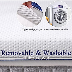 Memory Foam Mattress Topper Full Size, 3 Inch Thick Cooling Gel Topper, Foam Bed Topper with Soft Breathable Protector Cover, Top Mattress Pad CertiPUR-US Certified