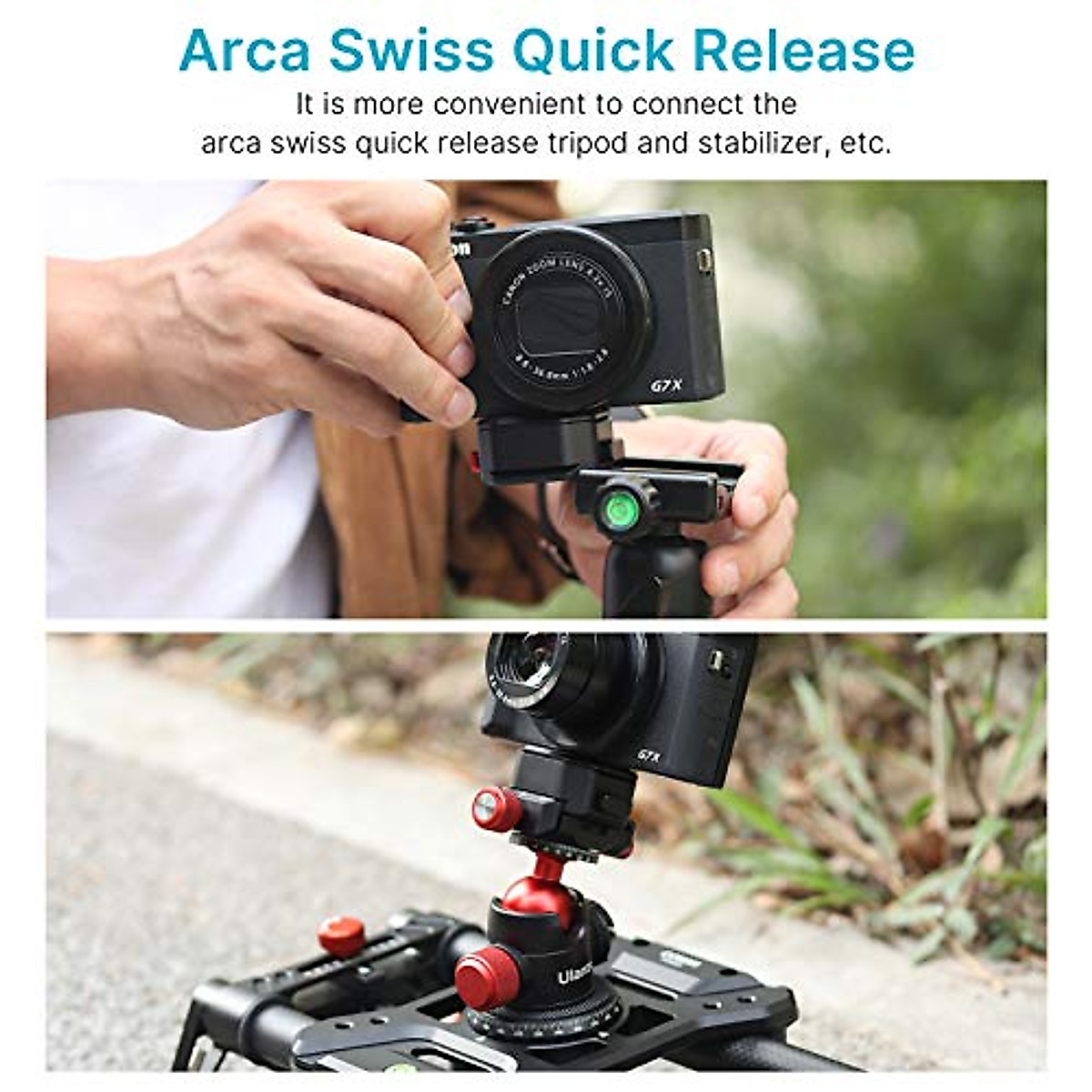 Upgrade Claw Quick Release Plate Camera Mount w Arca Swiss Slot, DSLR Stabilizer Adapter Compatible with Sony/Nikon/Canon Cameras Zhiyun/DJI/Moza Gimbal/Slider/Tripod Plate 1/4" Screw Video Shooting